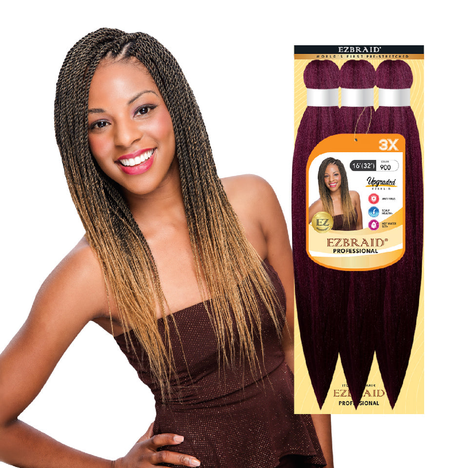 Spetra EZ Braid 16"- 3X Pack Pre-Stretched Braiding Hair Solution ...