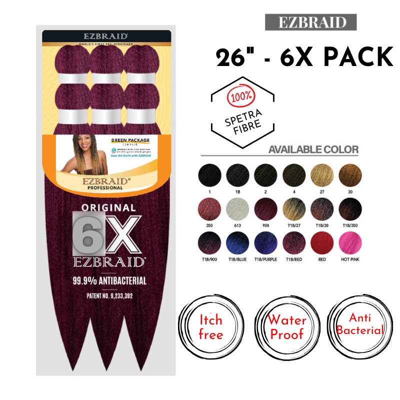 Spetra Ez Braid Pre-Stretched Braiding Hair 26"- 3 PACK — Beautizone UK