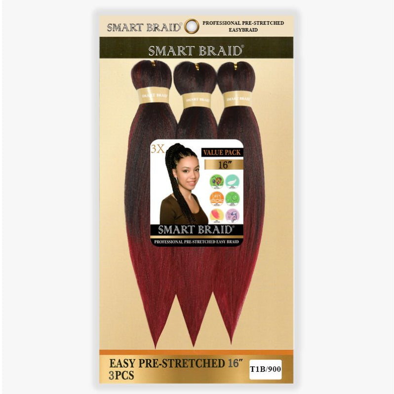Smart Braid 3X PACK 16" Pre-Stretched Easy Braid Hair 3 Pack ...